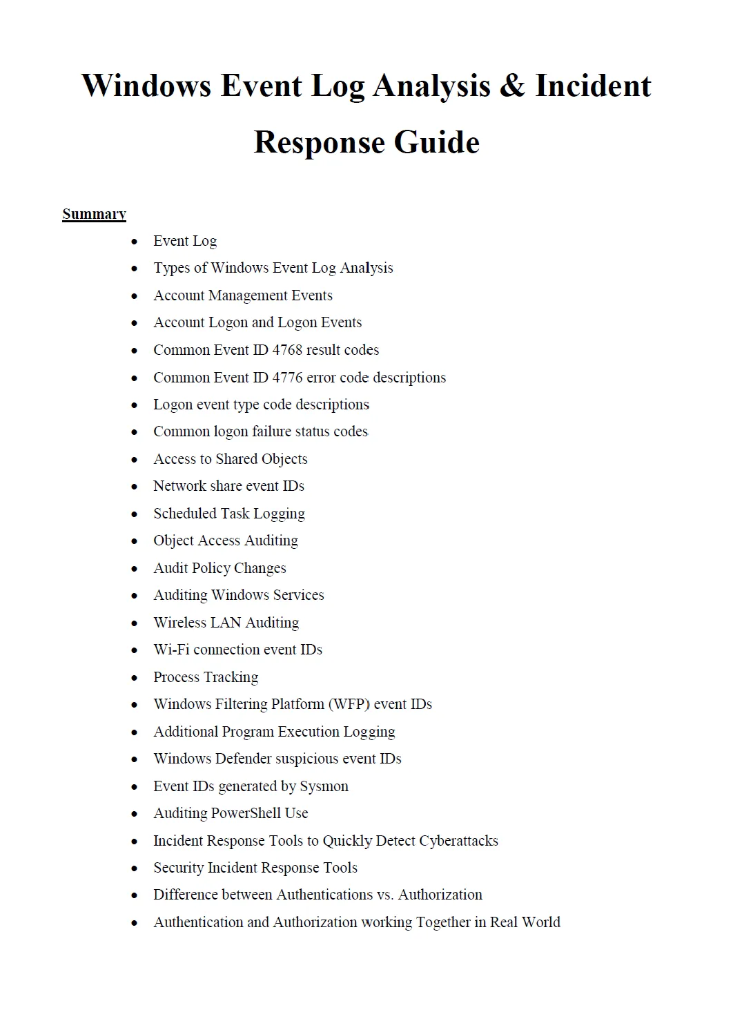 Windows Event Log Analysis & Incident Response Guide | Security